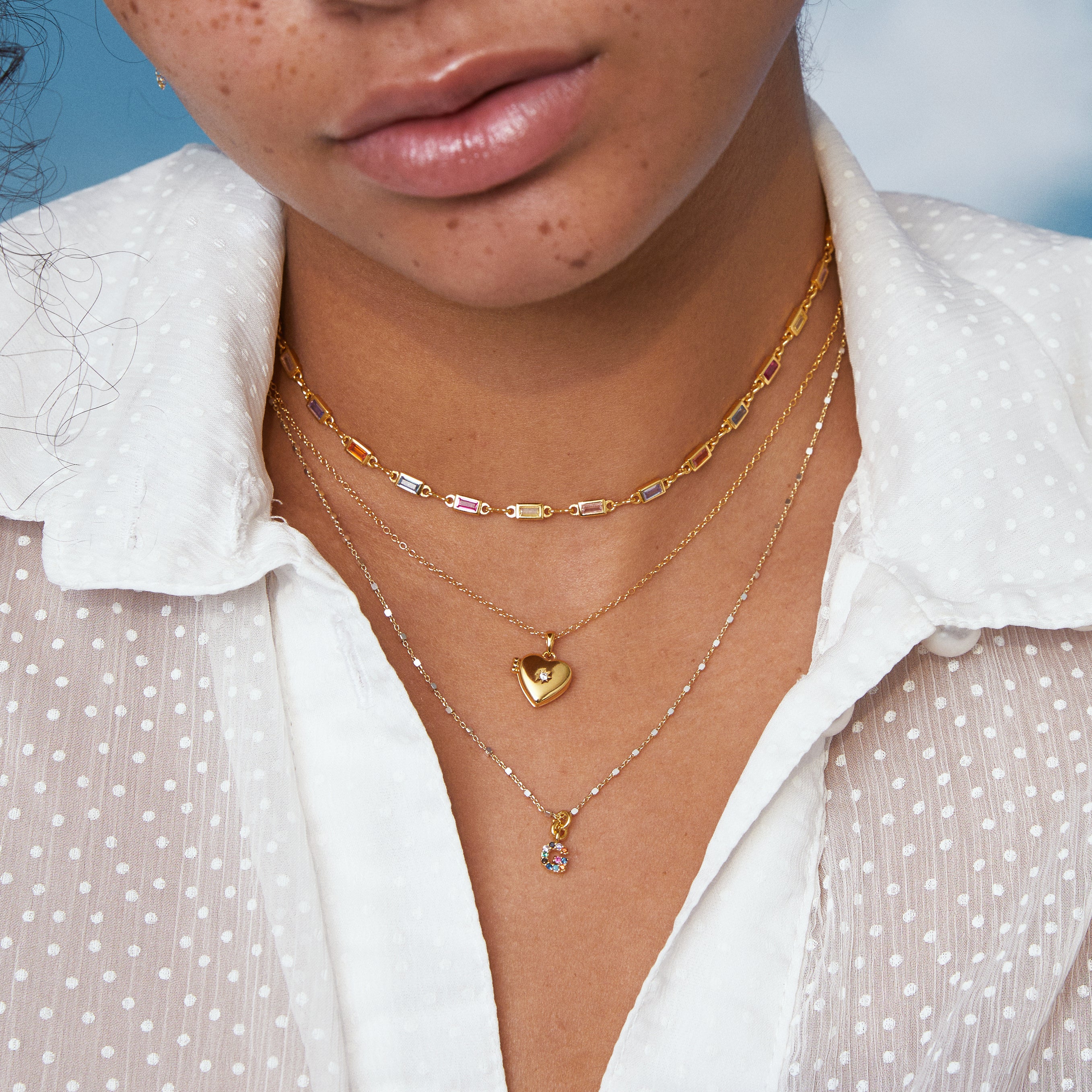 RILEY RAINBOW CHAIN NECKLACE GOLD – fyb jewelry