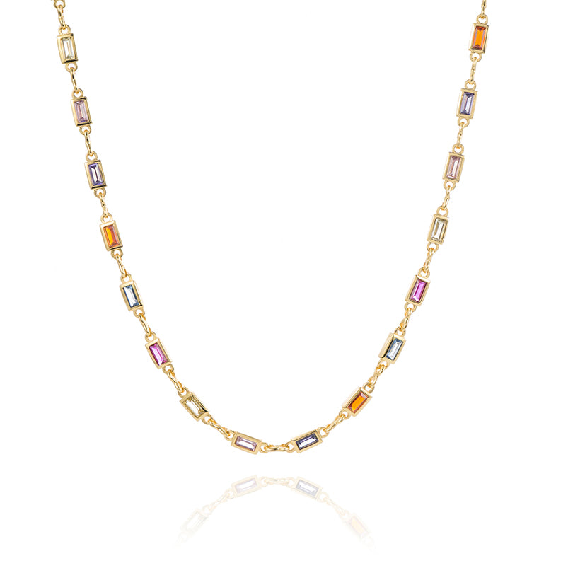 RILEY RAINBOW CHAIN NECKLACE GOLD – fyb jewelry